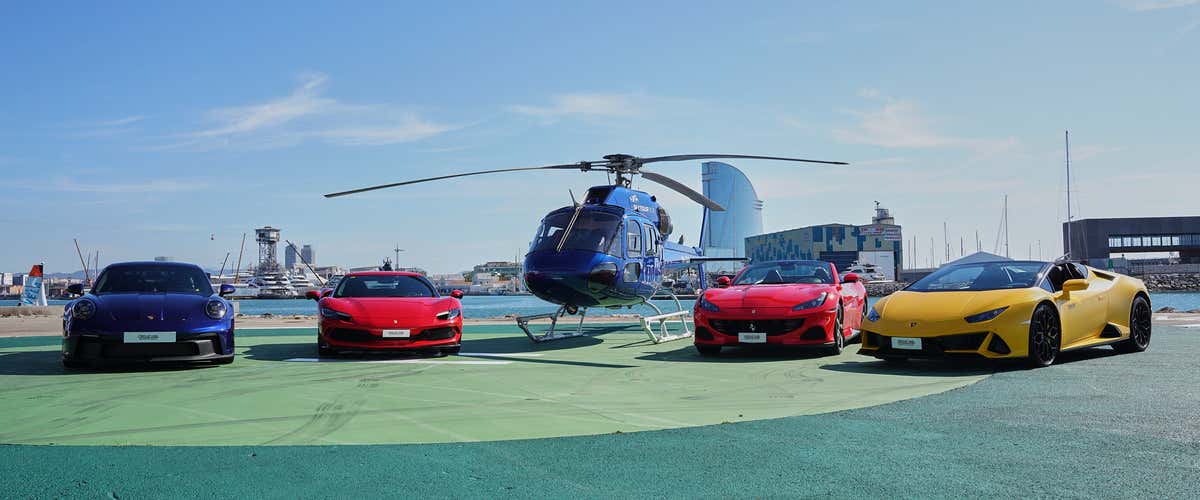 Sporty driving and helicopter flight for two in Barcelona | Freedome